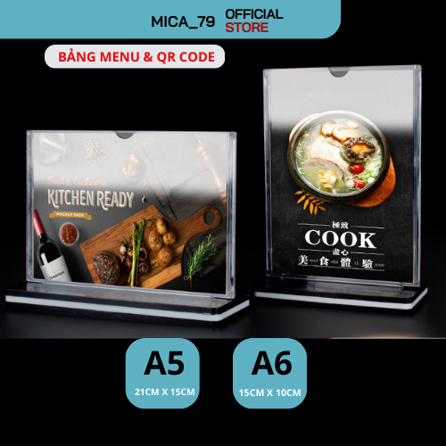 A5, A6 horizontal mica menu, tabletop menu shelf (15 x 21cm) and (10 x ...