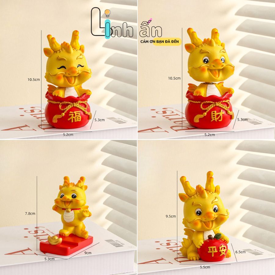Super Adorable Dragon Desk Decoration - Decorative Dragon Statue Set ...