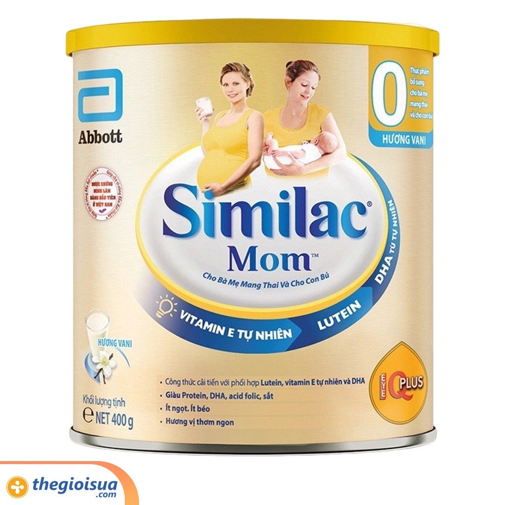 Abbott Similac Mom IQ Plus Milk Powder Vanilla Flavor 400g Box (For ...