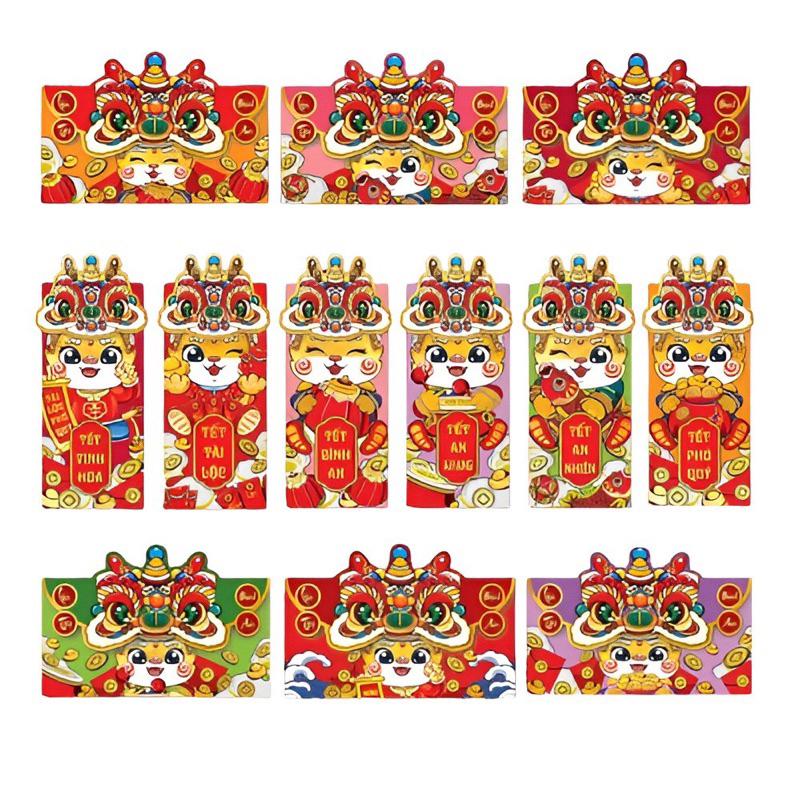 Set of 10 COMBO of 6 Red Envelopes CNY 2025 At Ty Year of the Snake 2D ...