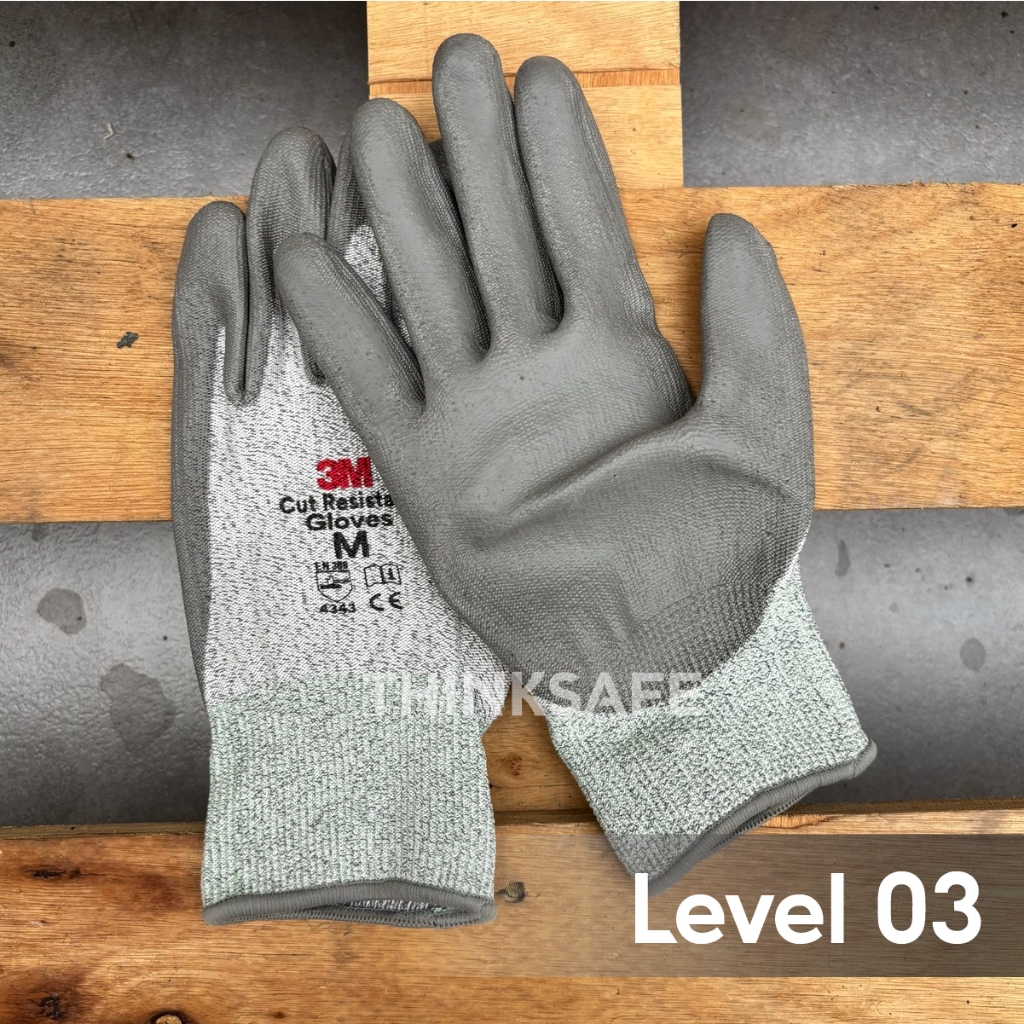 Safe 3M level 1, 3 and 5 cut-resistant gloves, hand protection, pu ...