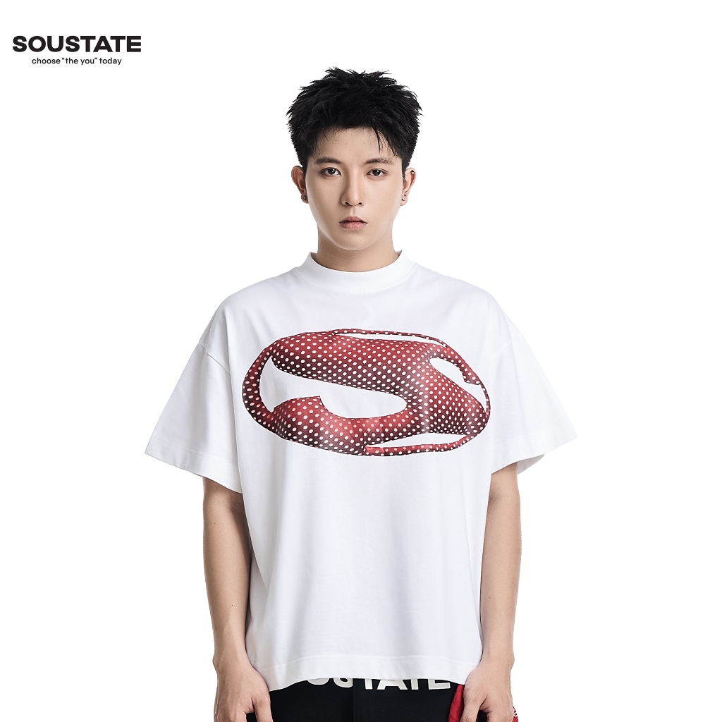Big Boxy SOUSTATE Polkadot T-Shirt (White) | Shopee Malaysia