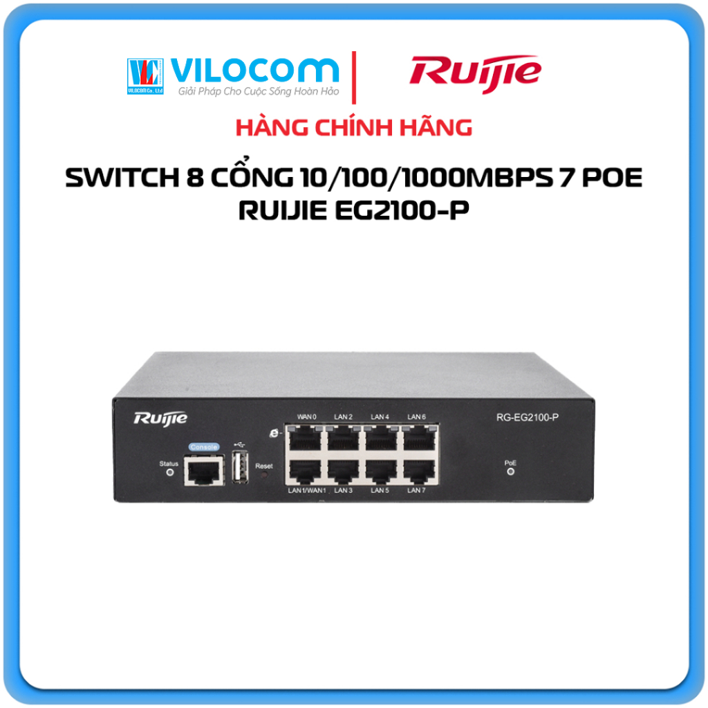 8-port Switch x7 POE 1000BASE-T Smart Gateway RUIJIE RG-EG2100-P V2 - Goods | Shopee Malaysia