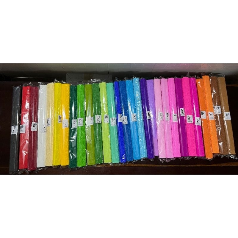 Yellow and pink medium crepe paper, multi-colored medium crepe paper (1 ...