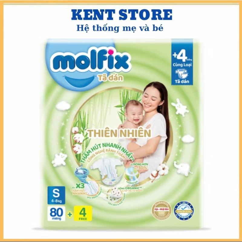 Molfix super natural diapers, new model, all sizes S80/M76/L68 | Shopee ...