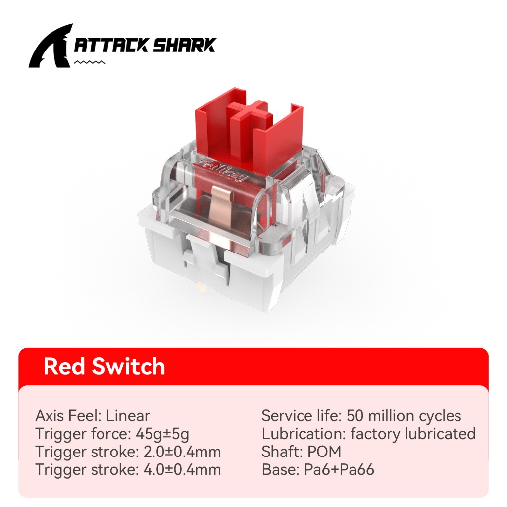 Combo of 100 Attck Shark mechanical keyboard switch shafts - Mechanical ...