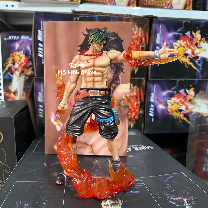 Standing fire Ace model 25.5cm tall with led string included (Anime One ...