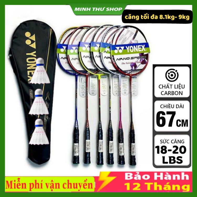 1 YONEX badminton racket with carbon frame, string tension 8.1kg - 9kg ...