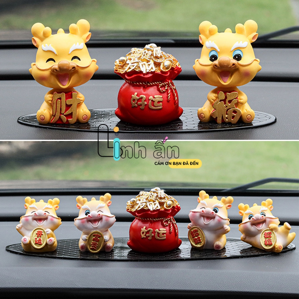 Lucky Dragon Statue Year of the Dragon - Mini Dragon Statue for Desk ...
