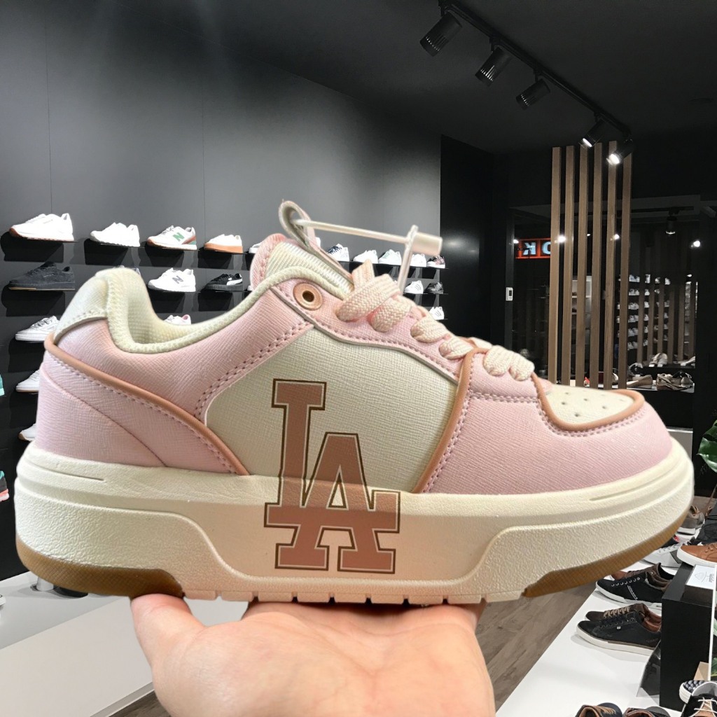 Hot pink MLB LA Sneakers, 5 cm Height Increasing Sports Shoes full bill ...