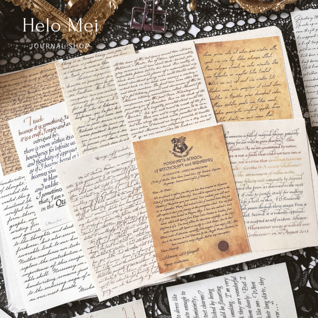 Set Of 20 Sheets Of Classic Handwriting Backdrop paper To Decorate ...