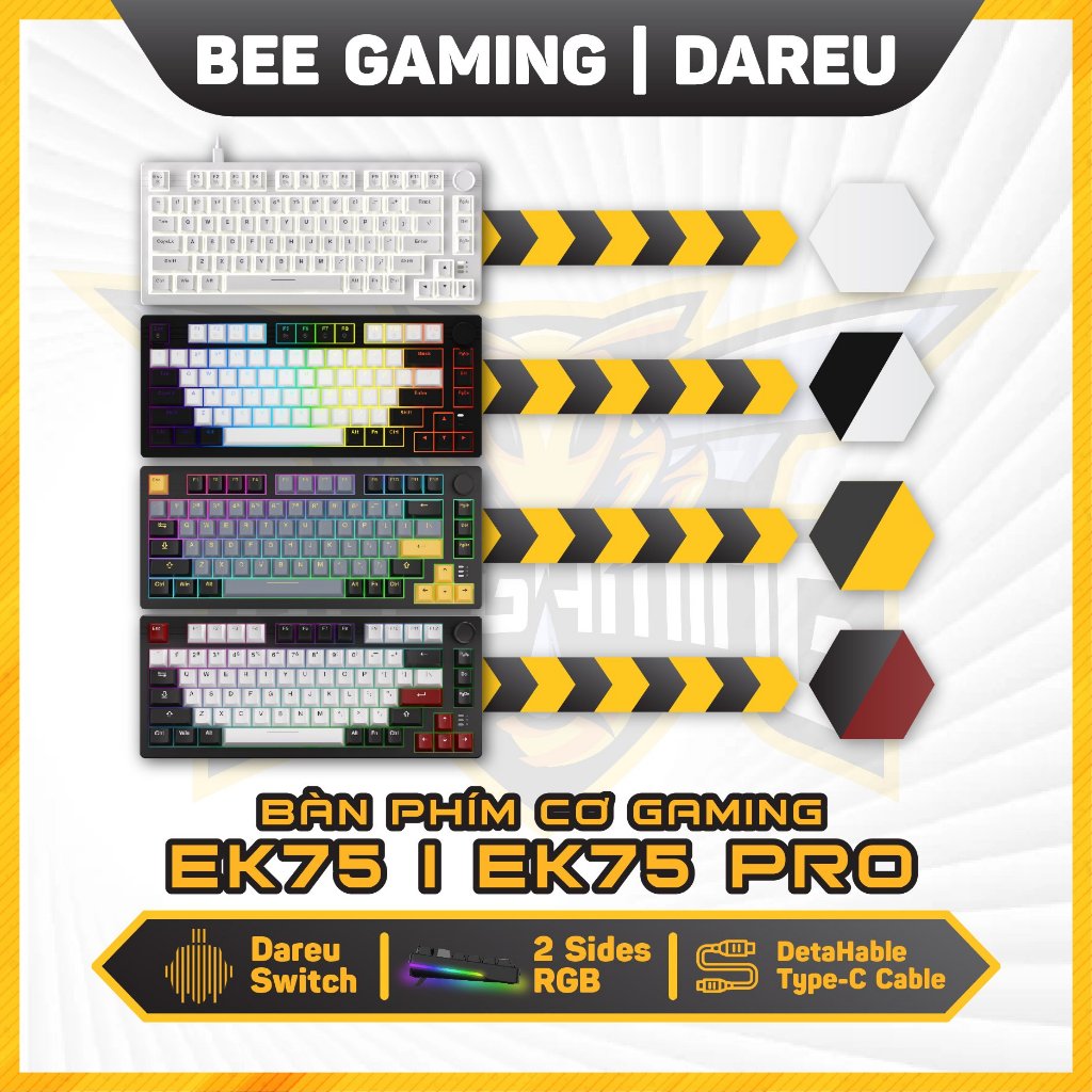 Genuine mechanical keyboard Dareu EK75 / EK75 Pro (Led RGB, 75% ...