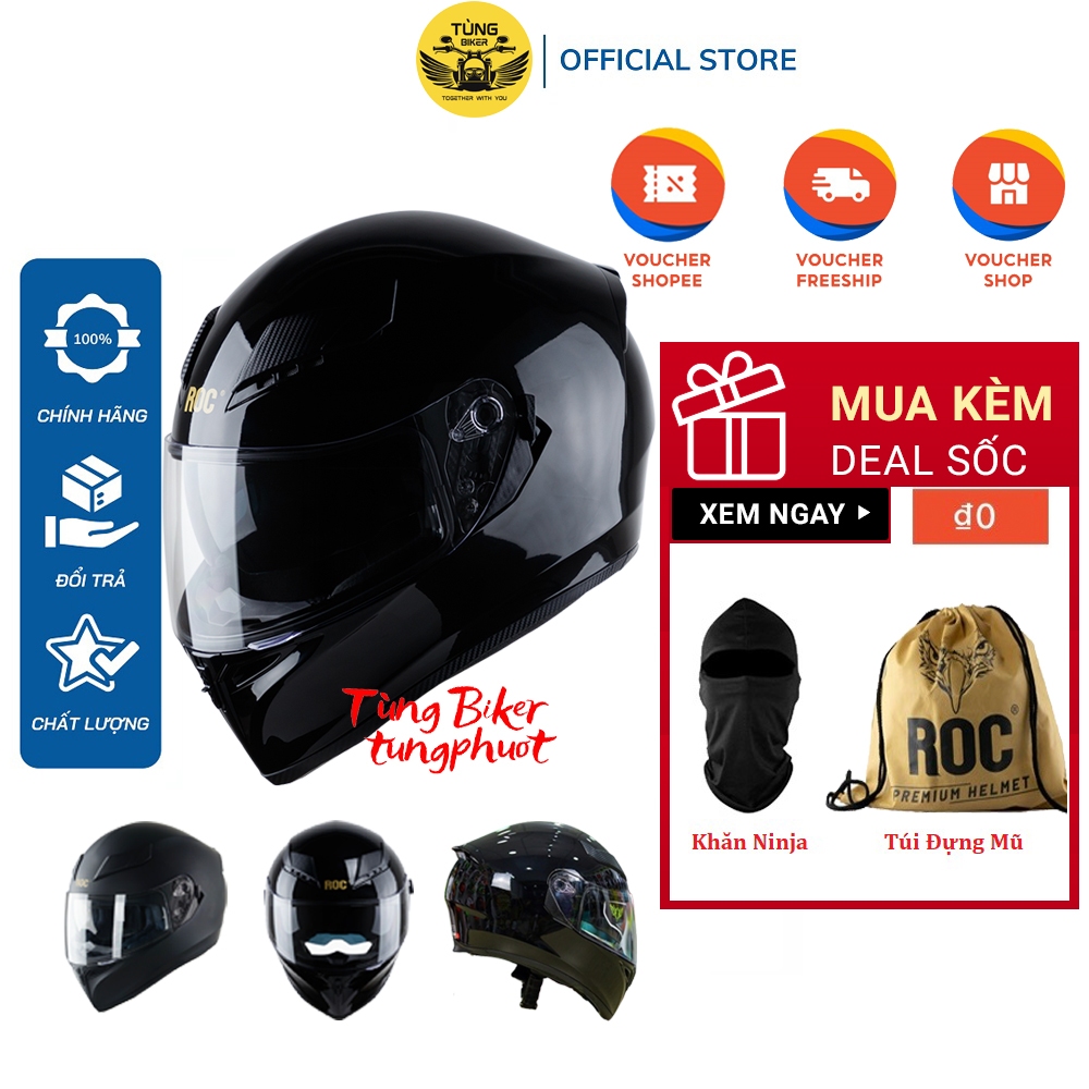 Roc Fullface Helmet with 2 Goggles - R05 Plain (Free Ninja Headscarf ...