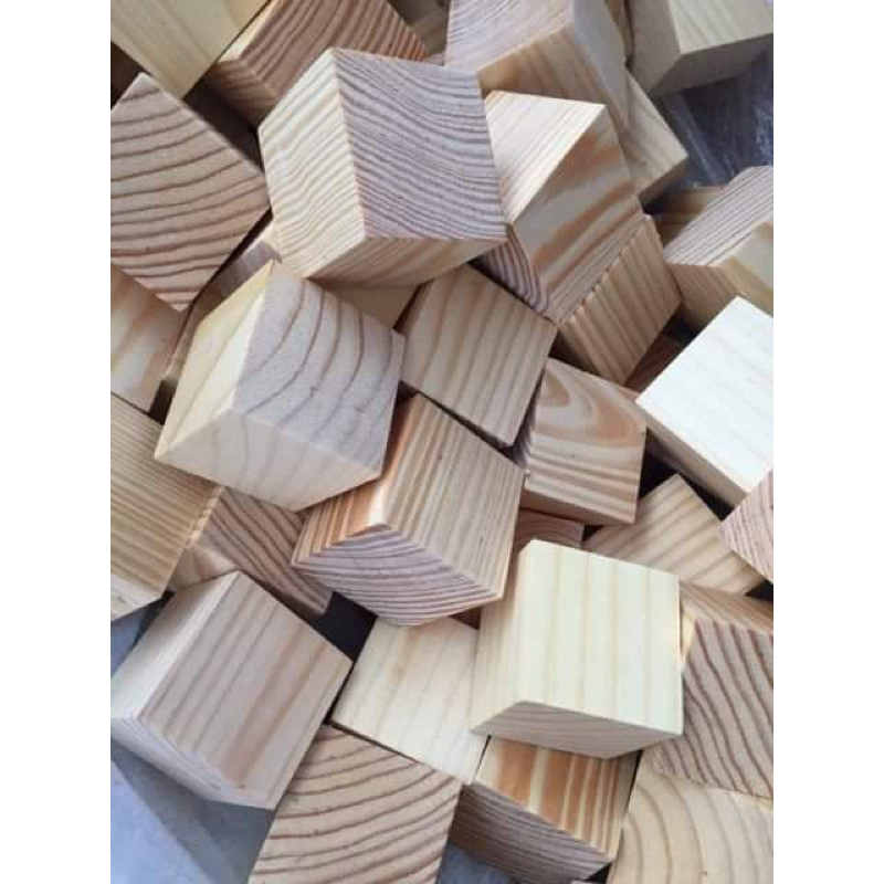 2cm square decorative pine wood block - surface smooth [KGT2] | Shopee ...