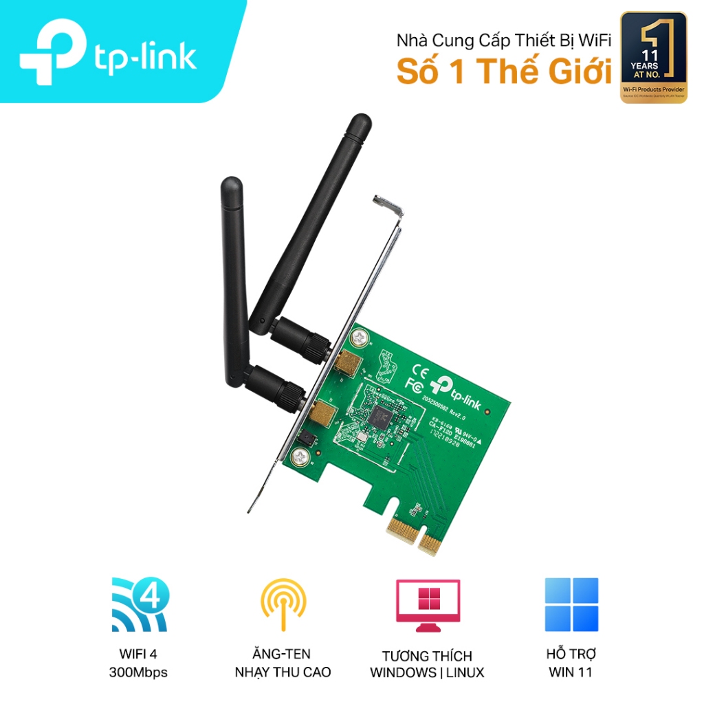 Tp-link PCI-E TL-WN881ND Wireless Network Card (N Standard/ 300Mbps/ 2 ...