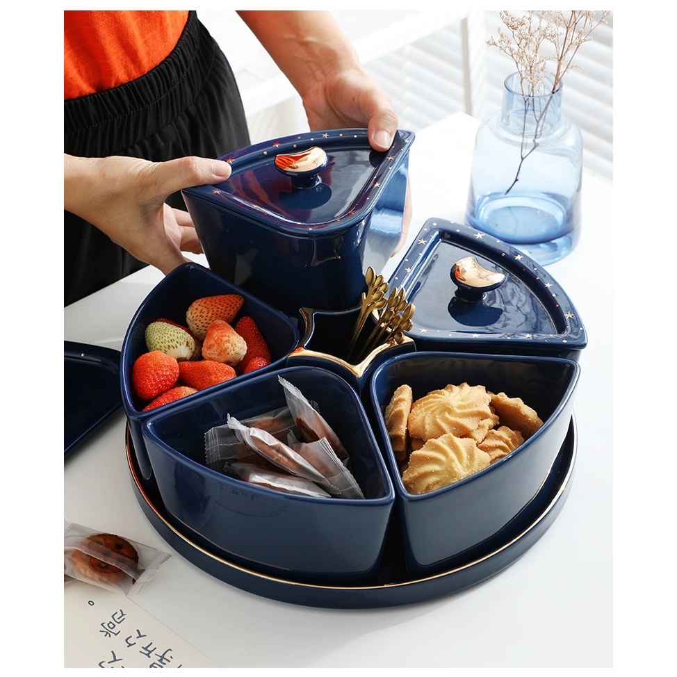 5-compartment ceramic candy tray, CNY jam tray, CNY candy box, jam box ...