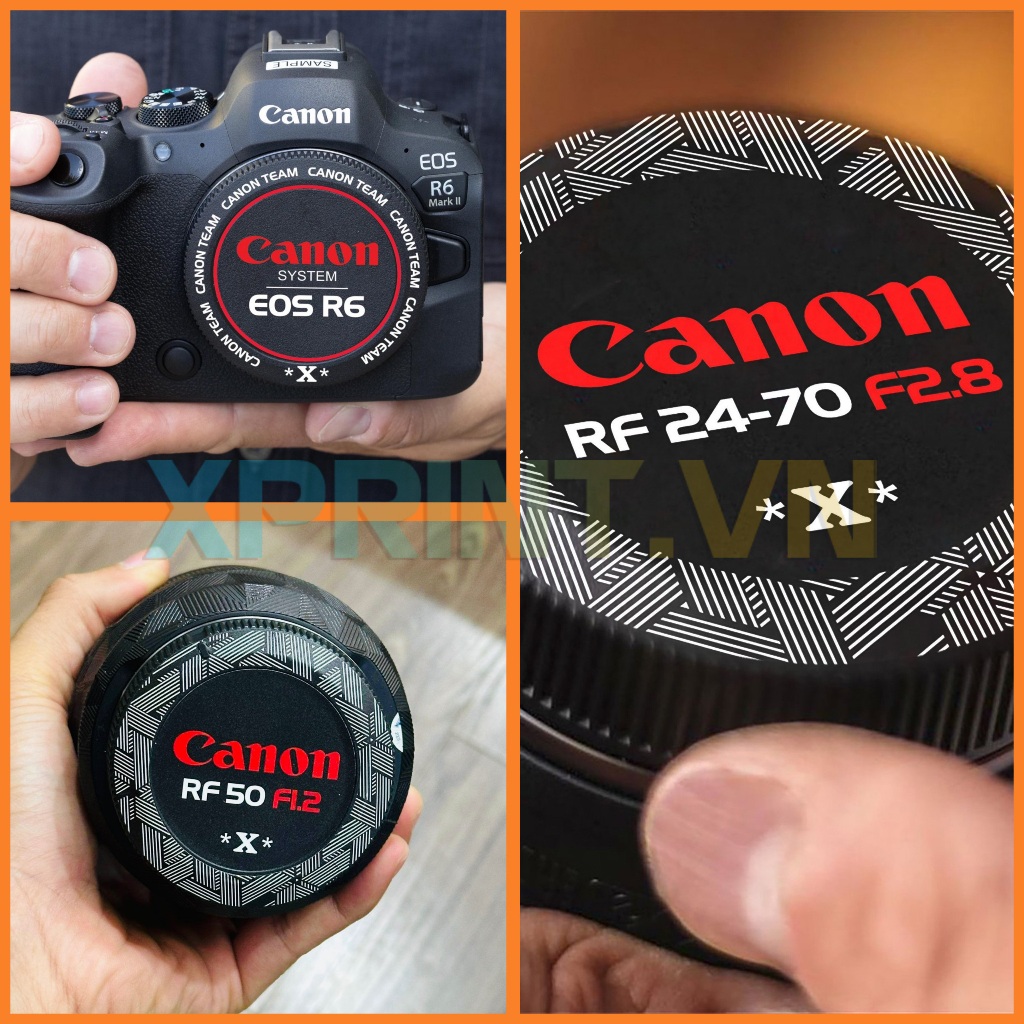 Canon EOS R, RP, R5, R6 cap stickers, RF lens cap stickers, Canon ...