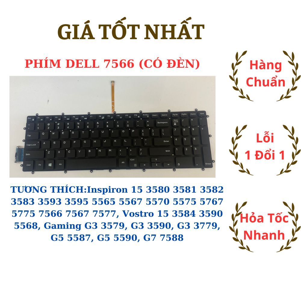 Dell 7567 ZIN High Quality Led Laptop Keyboard Inspiron 3580 3581 3583 ...