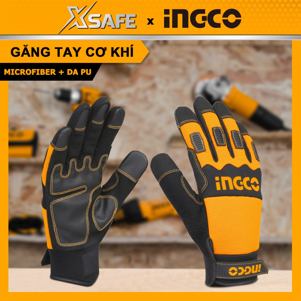 INGCO multi-purpose protective mechanical gloves made of Microfiber ...