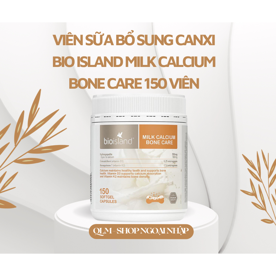 Support Bone And Joints Bio Island Milk Calcium Bone Care 150 Tablets ...