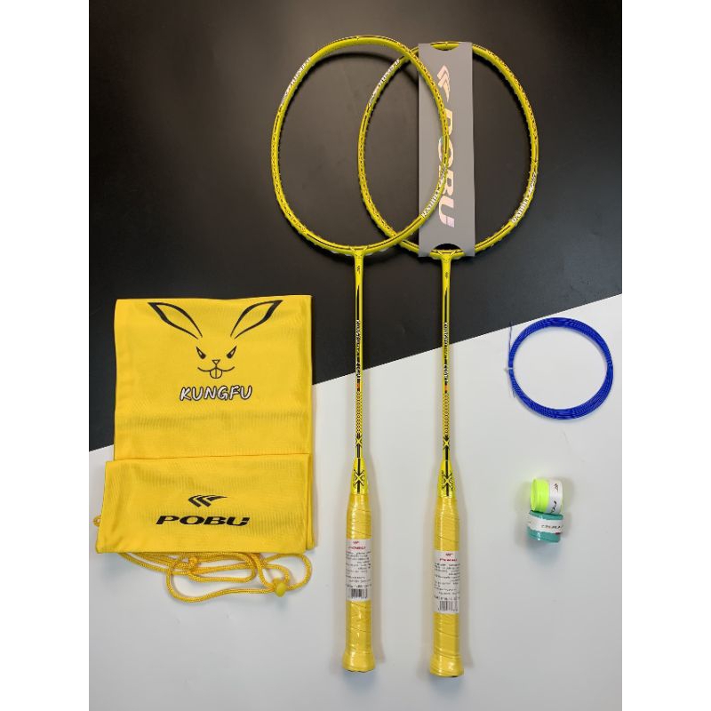 Pobu kungfu rabbit badminton racket standard max 15kg | Shopee Malaysia