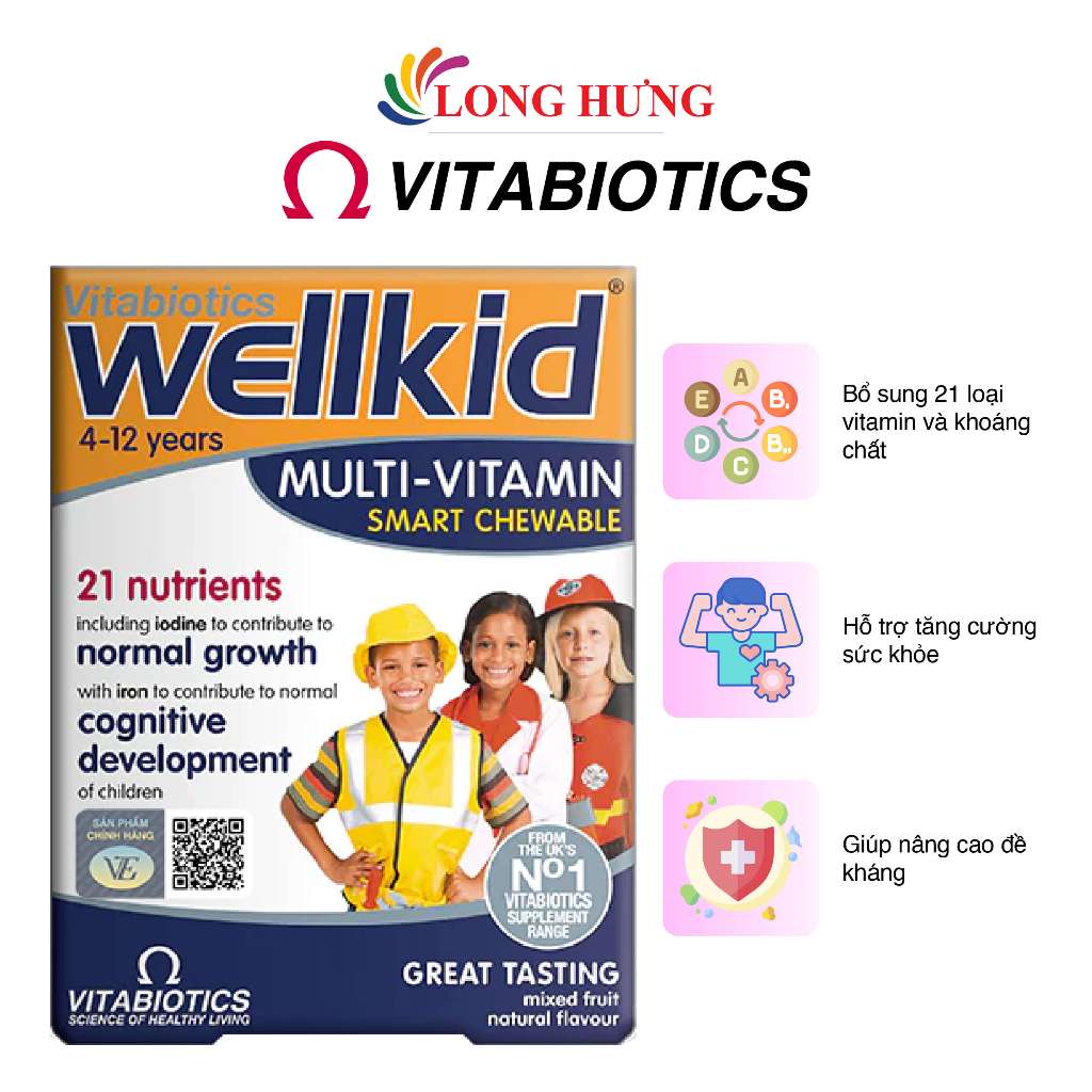 Vitabiotics Wellkid Multi-Vitamin Smart Chewable Chewable tablets help ...