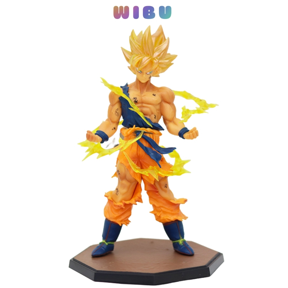 Super beautiful Dragon Ball SonGoku super saiyan model with effect 17cm ...