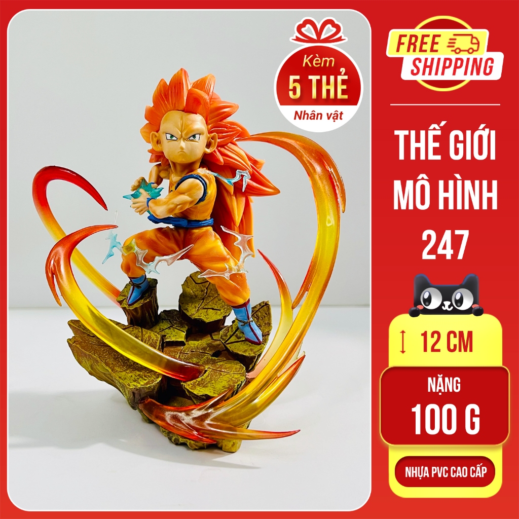 Dragon Ball Songoku SSJ3 model with super beautiful effects - 15cm tall ...