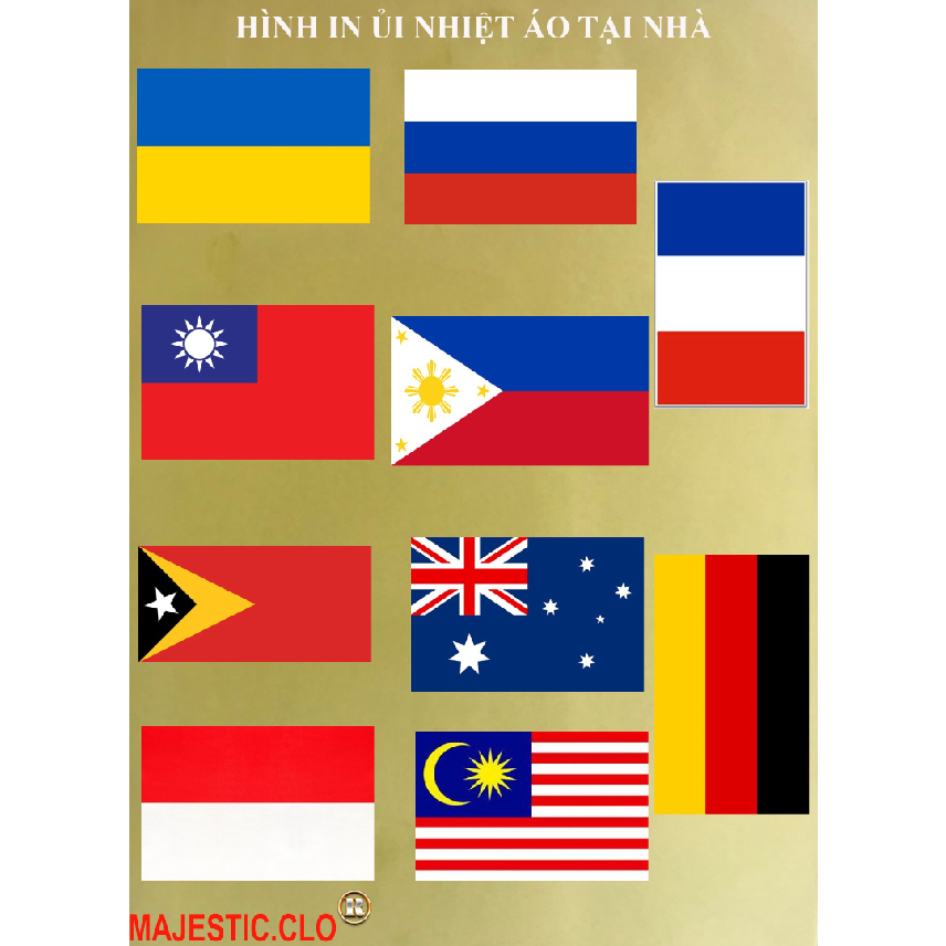 Heat pressed ironing image - Flags of countries printed image - shirt ...