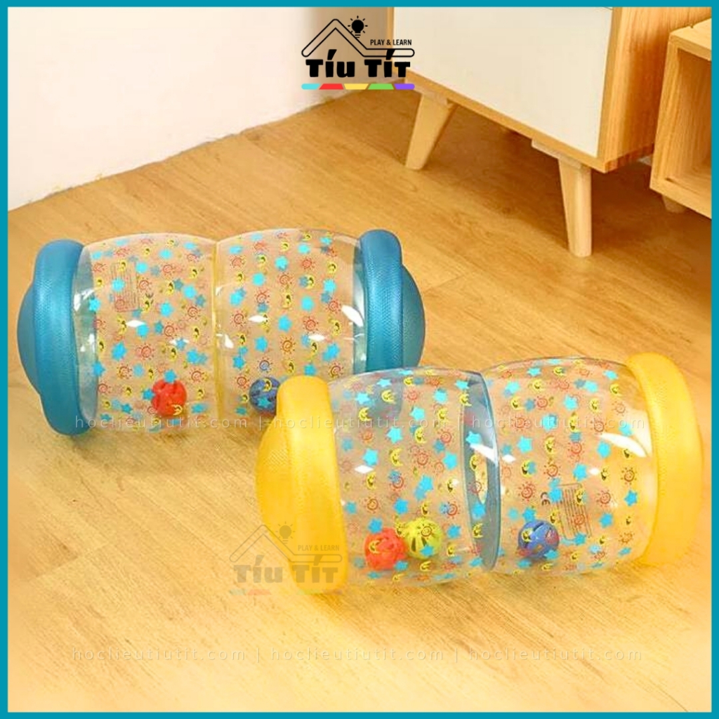 Inflatable roller toy with bell for babies learning to crawl, crawl ...