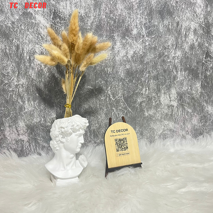 Compact - beautiful wooden tabletop QR Code board made of laser cut and ...