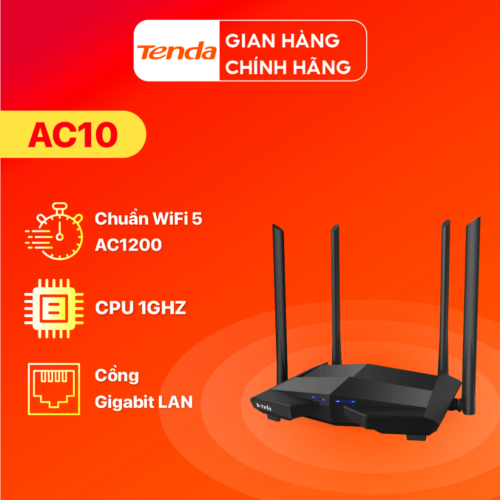 Tenda AC10 Dual Band AC 1200Mbps Wifi Router - Genuine Product | Shopee ...