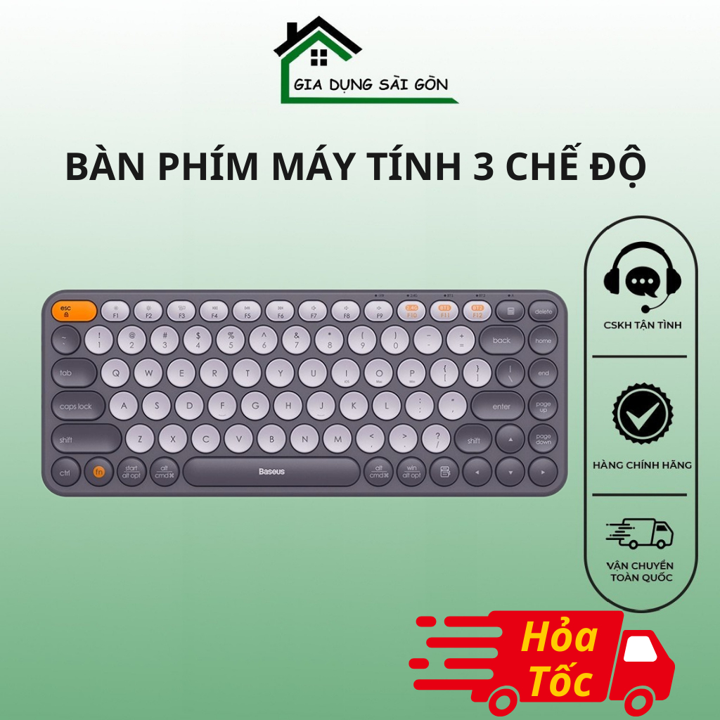 Compact Wireless Computer Keyboard OS-Baseus K01 Wireless Tri-Mode ...