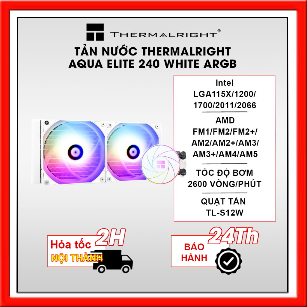 Thermalright AQUA ELITE 240 BLACK/ WHITE ARGB WATER COOLER | Shopee ...