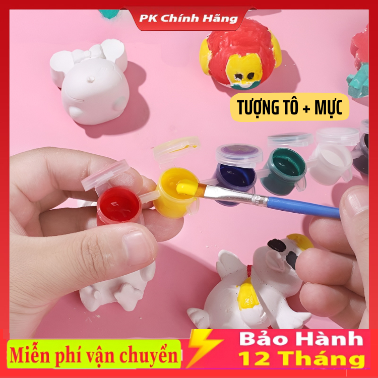 Mini plaster statue bowl Set with paint and brush (with storage box ...