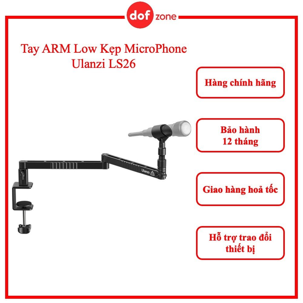 Ulanzi LS26 ARM Low ARM Smart MicroPhone Clip with convenient folding ...