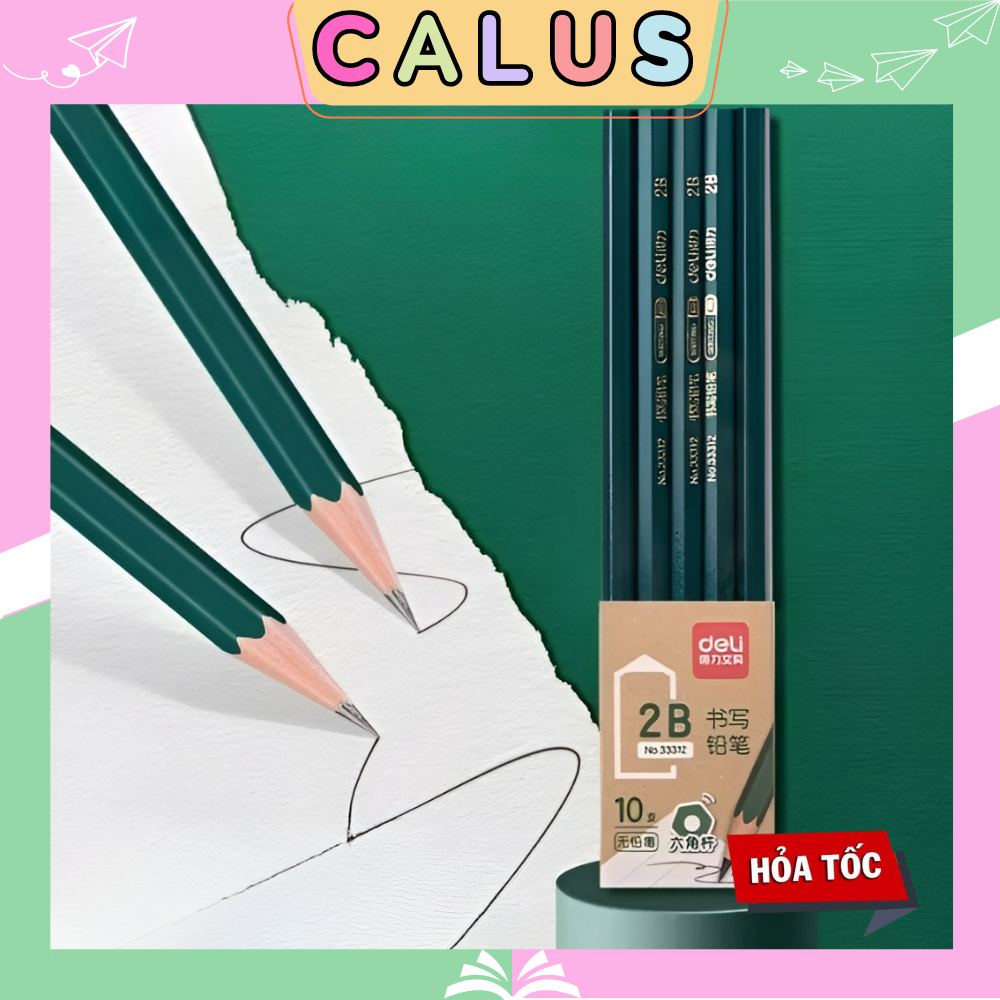 2b HB CALUS Deli Hexagonal Pencil Easy To Erase Safely Drawing Art ...