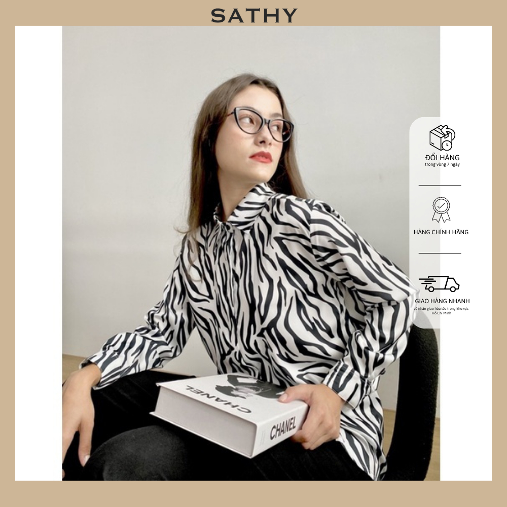 Sathy silk satin shirt with form-fitting pattern - ZEOSHIRT SM011 ...