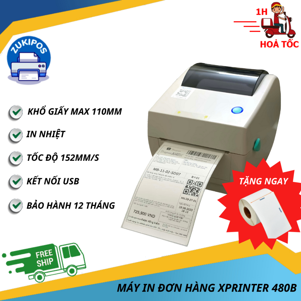 Shopee Xprinter 480B Thermal Stamp Printer for Order Printing | Shopee ...