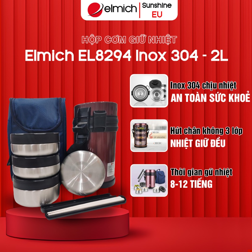 Elmich EL8294 stainless steel 304 thermal rice box with 2 Lit 3 ...