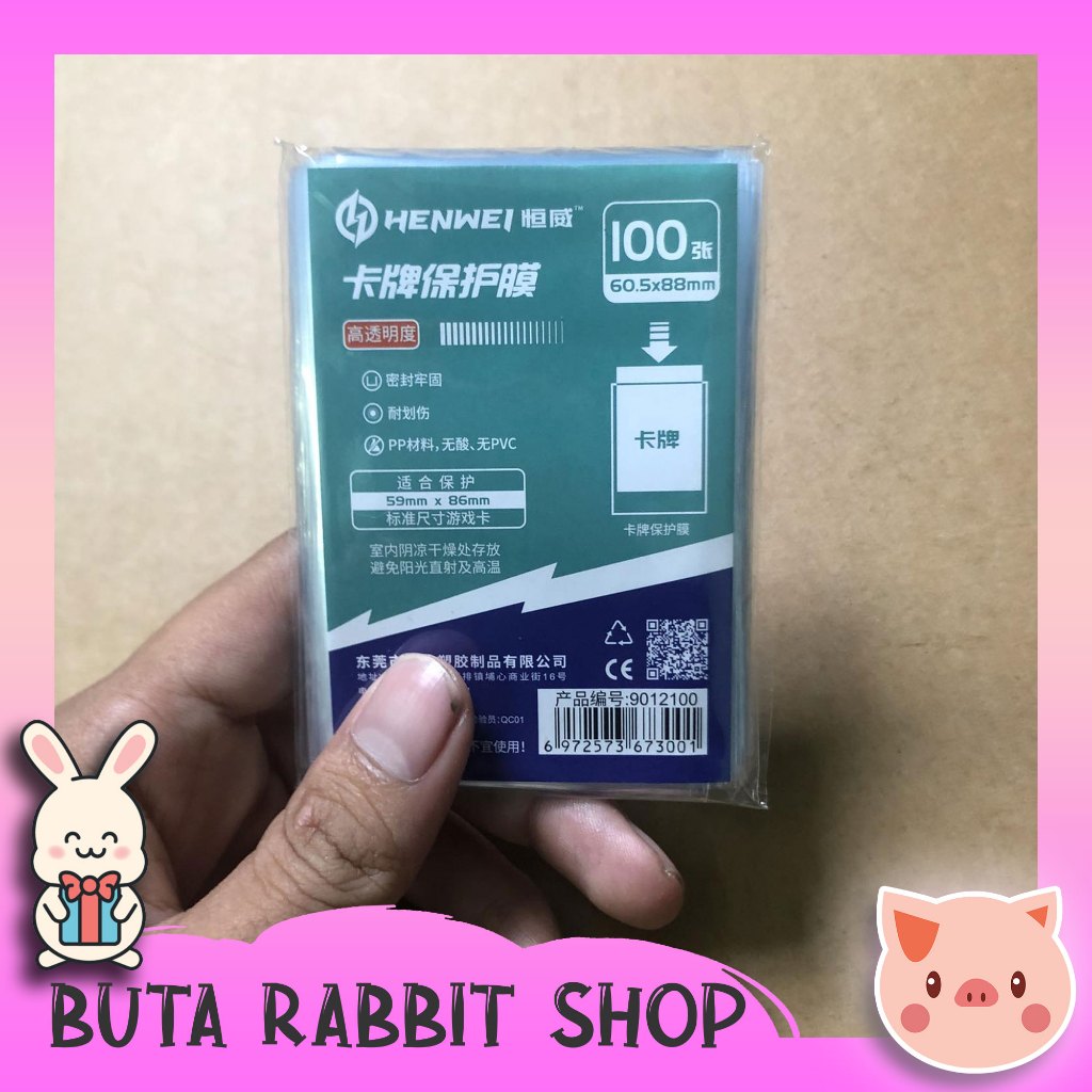 (Ready Stock) 100 HENWEI Genuine SLEEVE Cards Covers (Suitable For ...