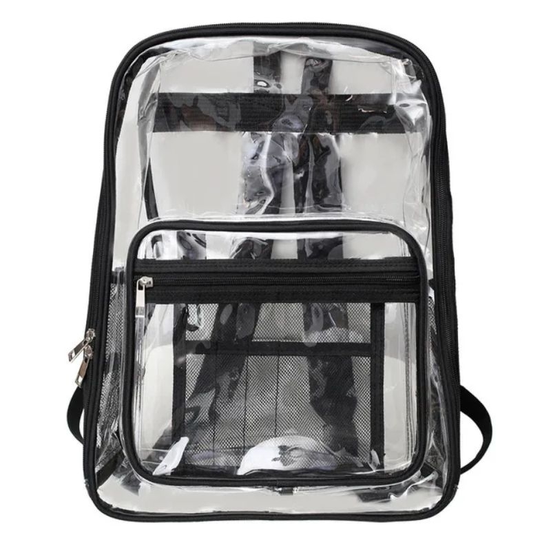Pvc transparent glass backpack, horizontal lock box, school backpack ...
