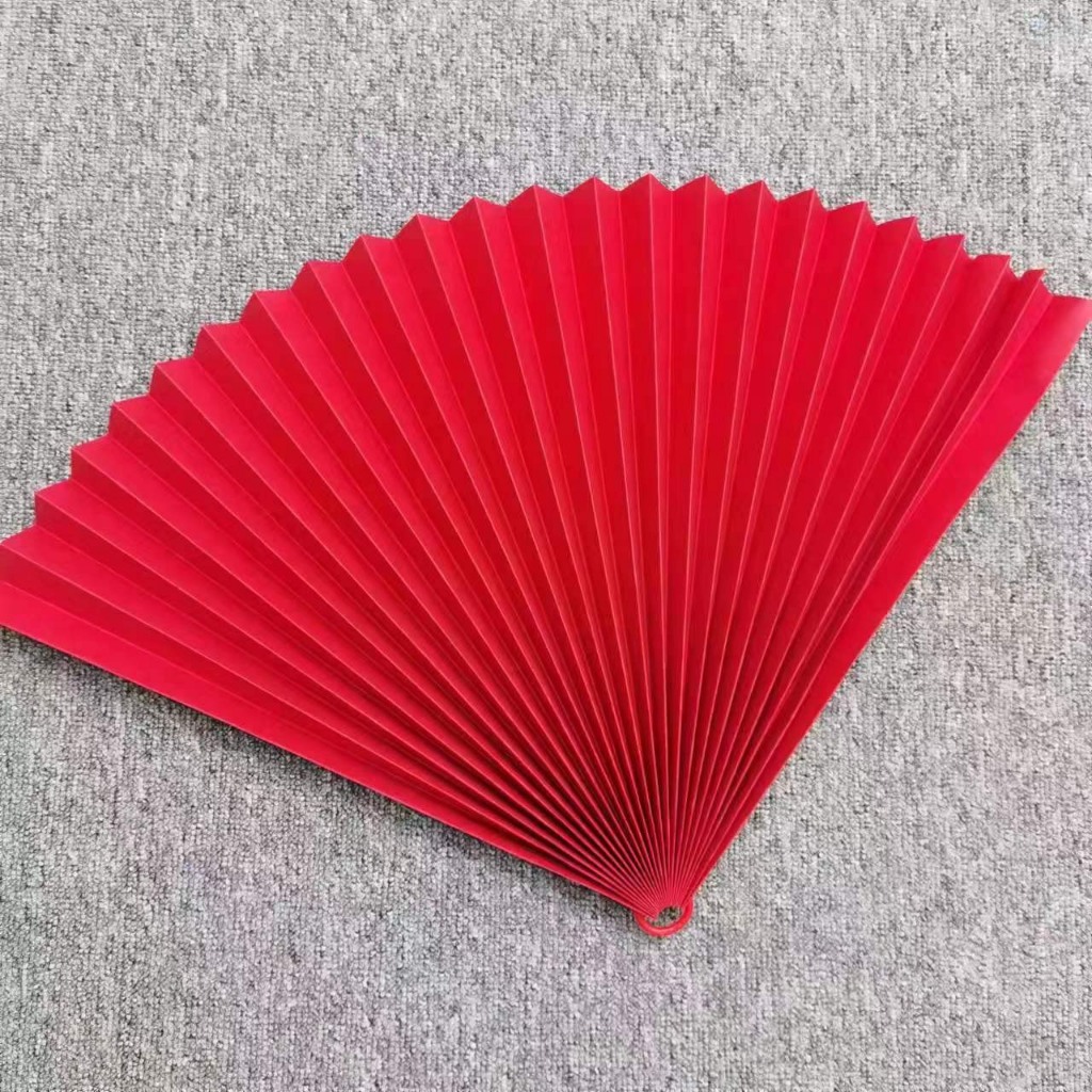 Set of 5 sheets of pre-folded red velvet fan paper (packaged in carton ...