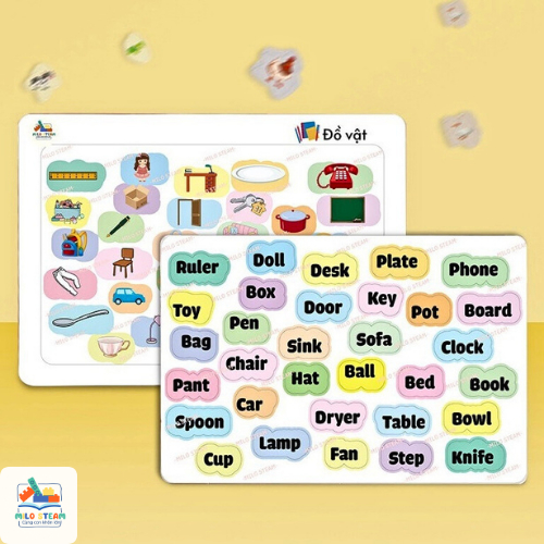 English Word Puzzle Board with 8 Topics - Free Pronunciation Practice ...