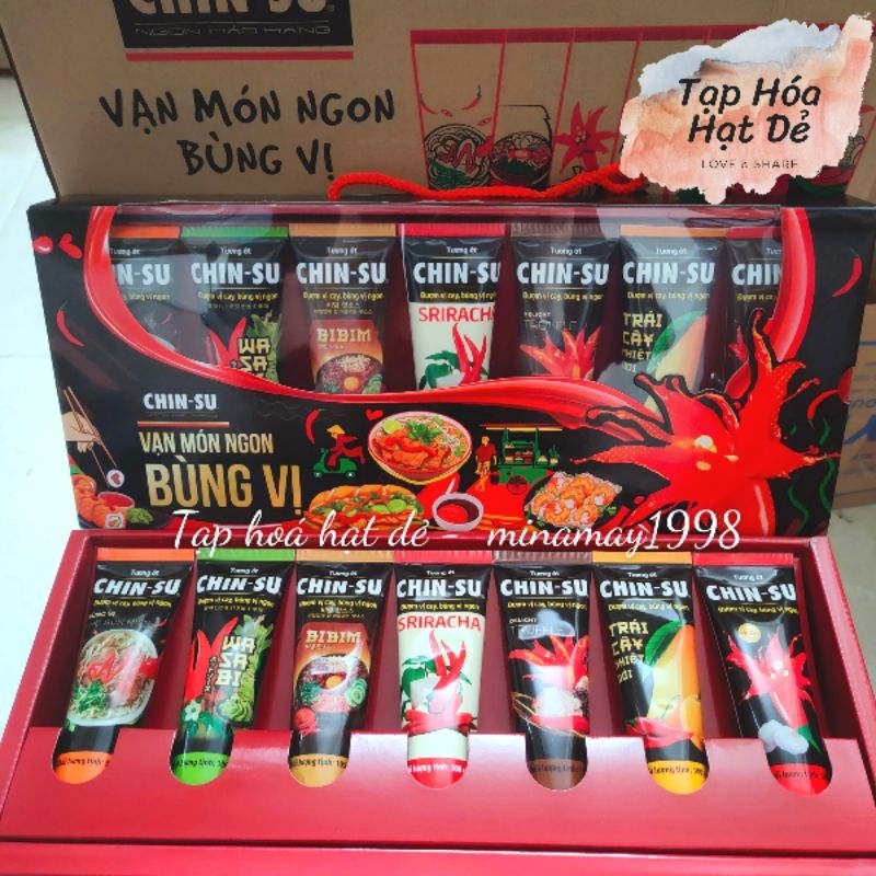 (New) Chinsu Chili Sauce Collection Gift Box 7 Tubes (700g) | Shopee ...