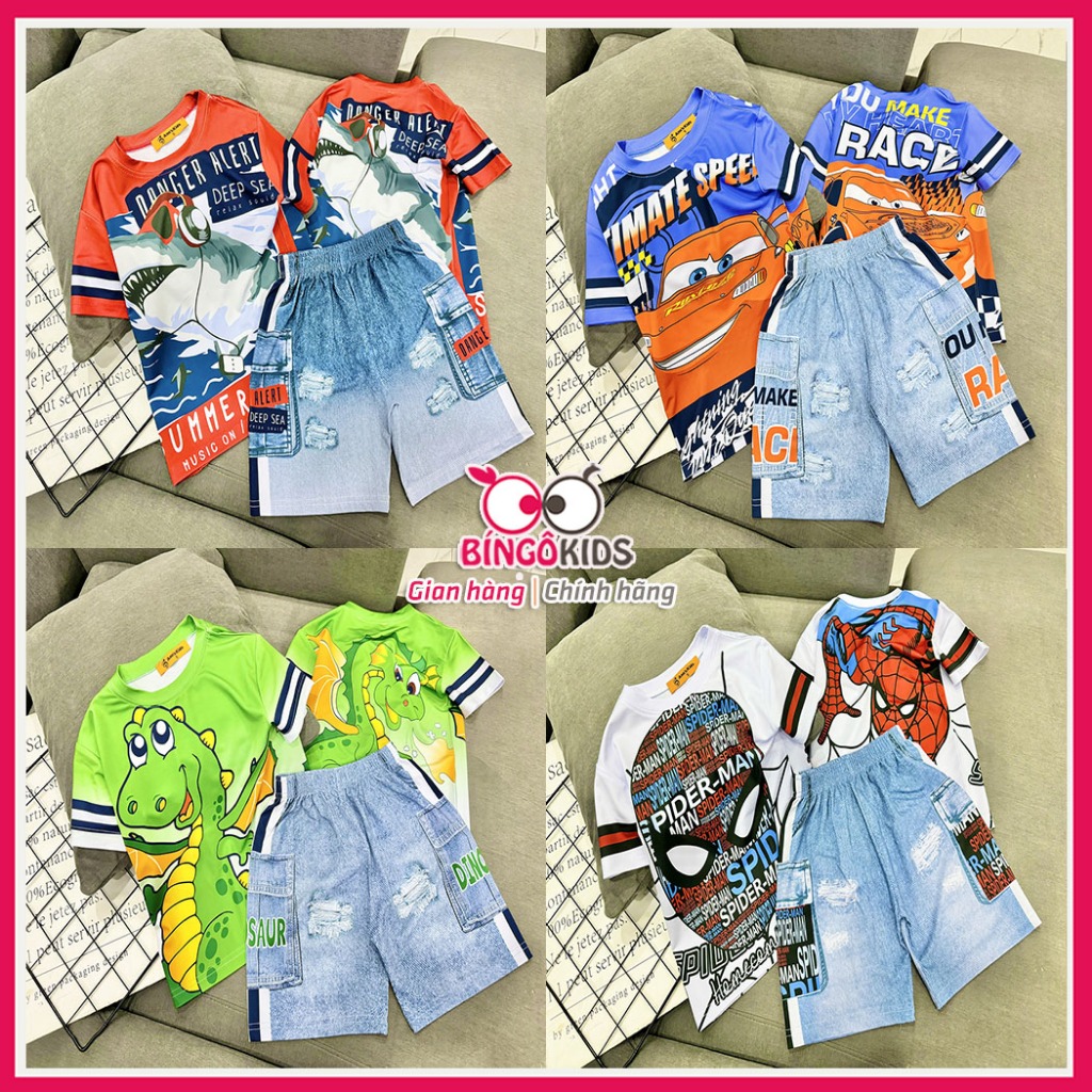3d Cold Elastic Boys Suit Fake Jeans With Cute Cartoon Prints For ...