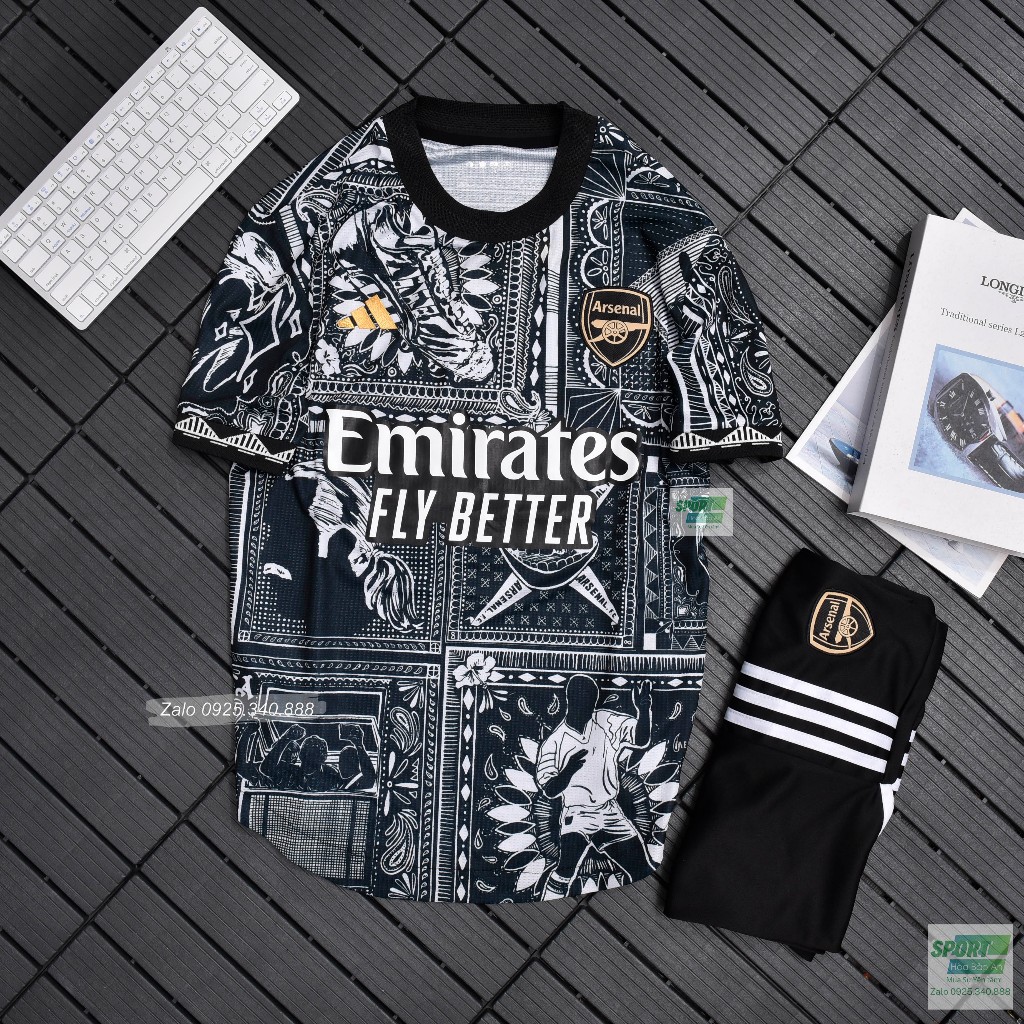 Arsenal Football Shirt Set 2024 - Black Arsenal Football Club Suit With ...