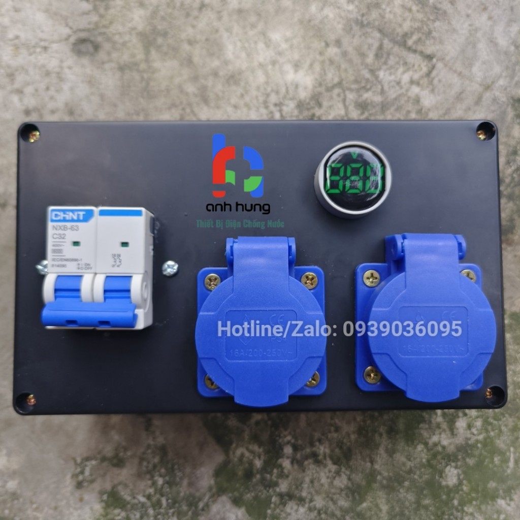 Schuko 16A 250V socket with grounding pin - Power splitter with 2 ...