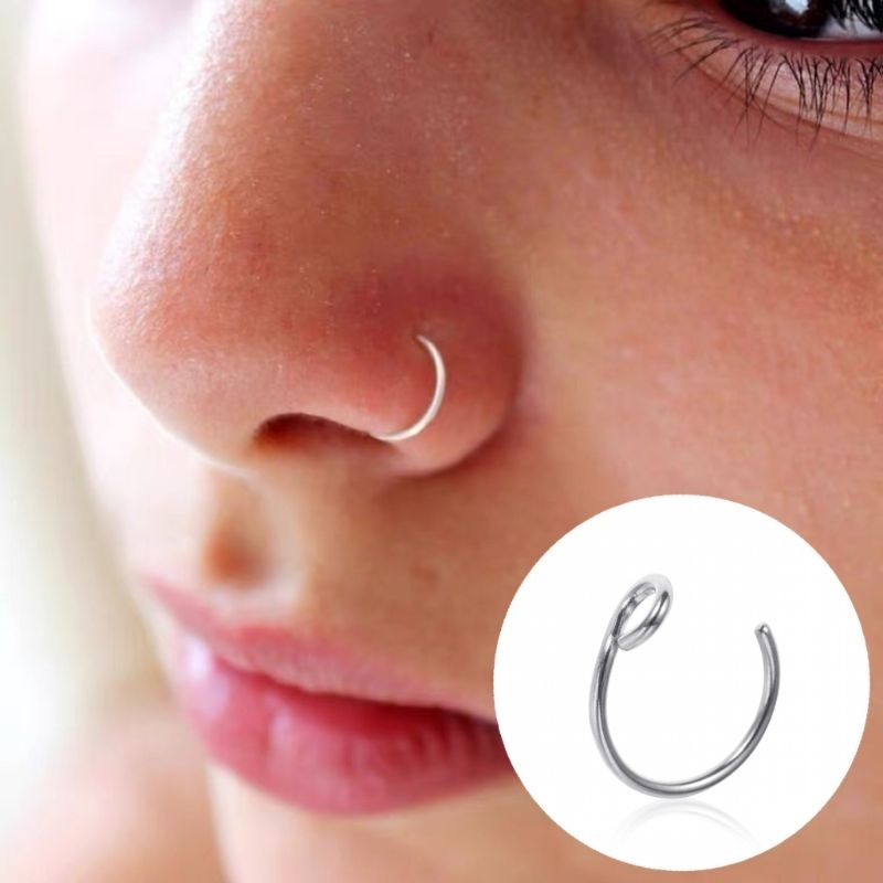 (1 pc) FAKE NOSE RING - Clip-on piercing without holes - Medical ...