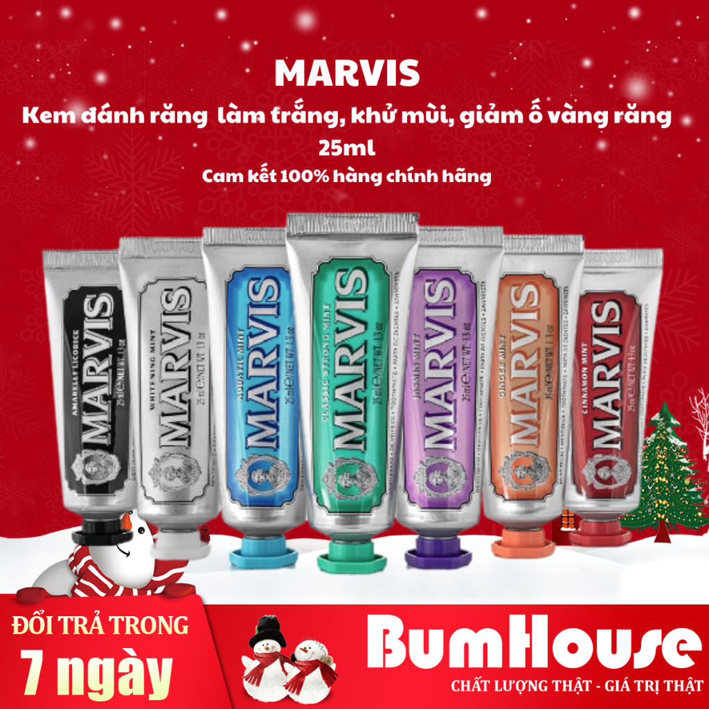 Marvis Mini Toothpaste 25ML - All 8 Flavors, Cleans Teeth, Smells Mouth ...